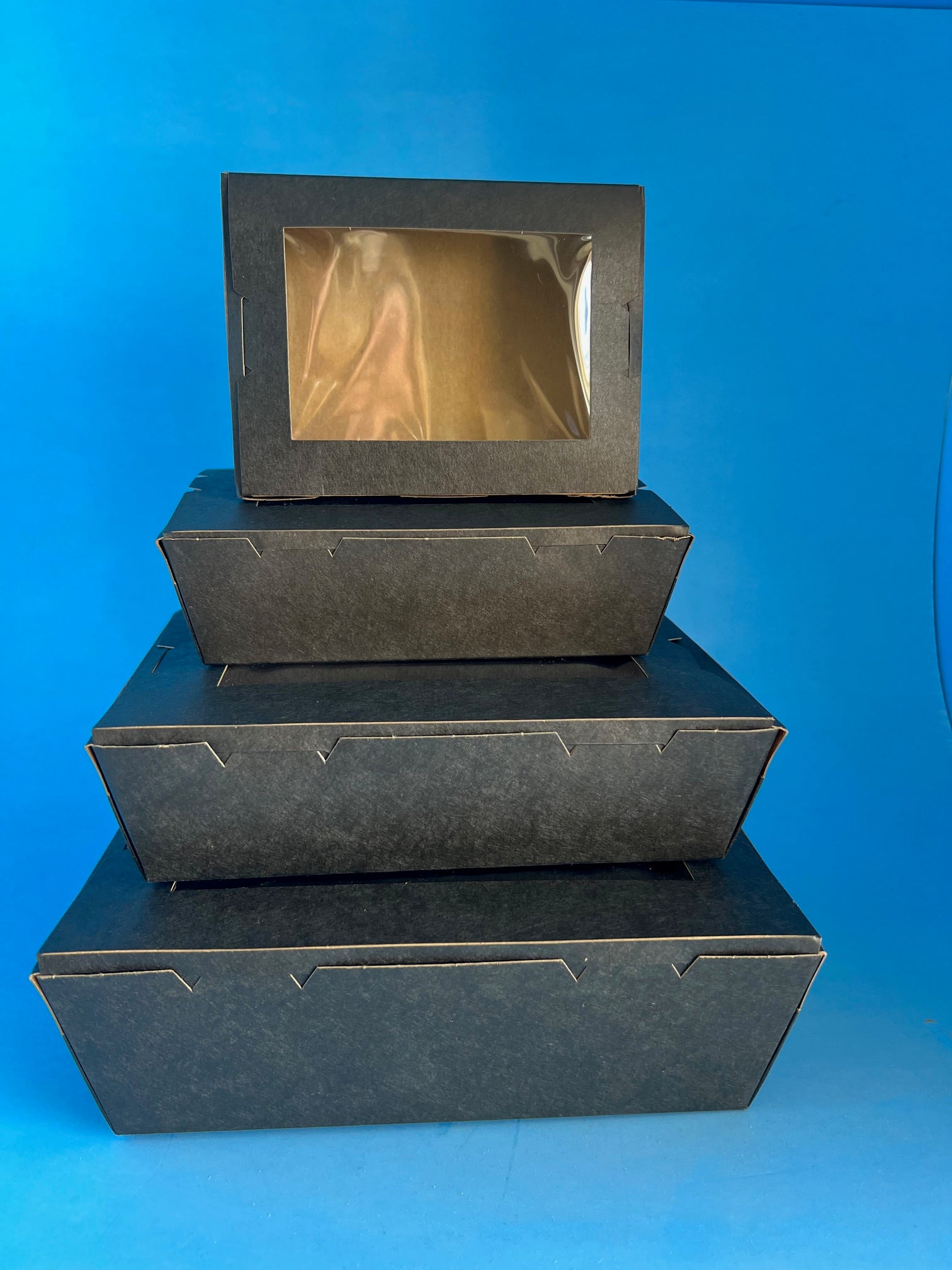 Black Kraft X/Small Window Lunch Box